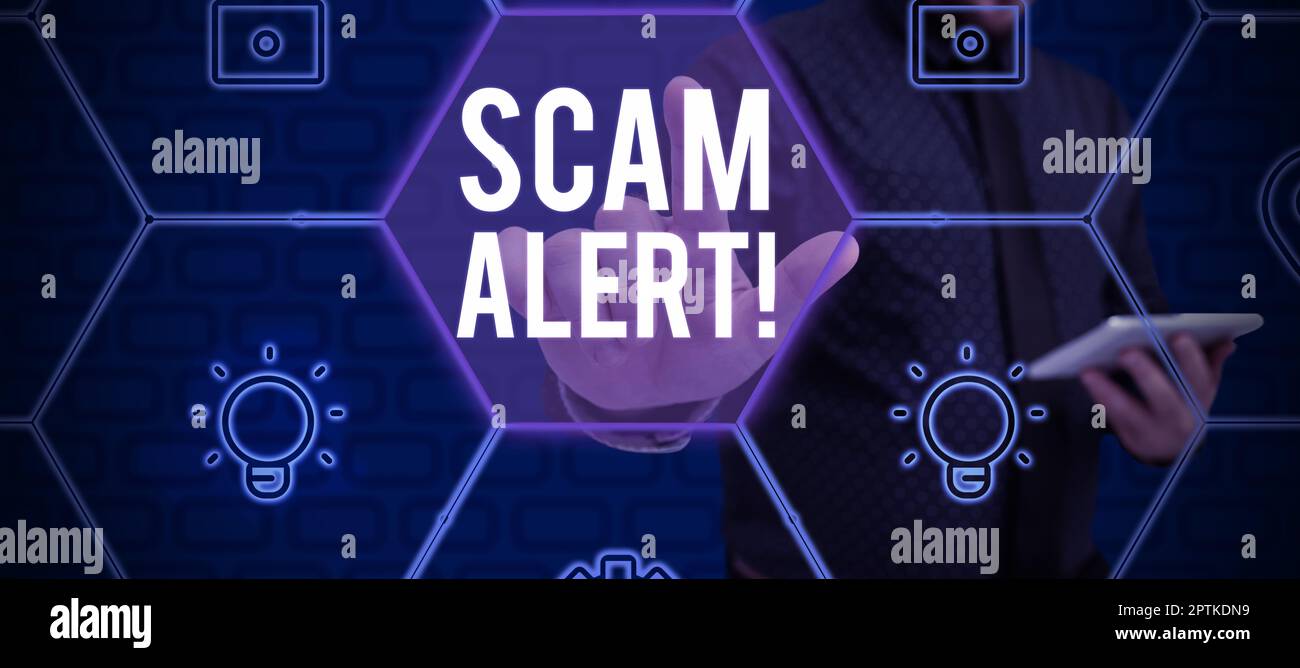 Handwriting text Scam Alert, Business approach warning someone about ...
