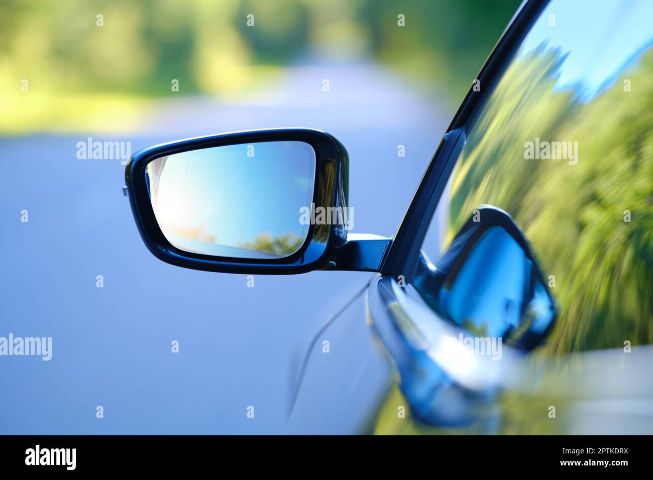 Focus on rear view mirror of modern car Stock Photo - Alamy