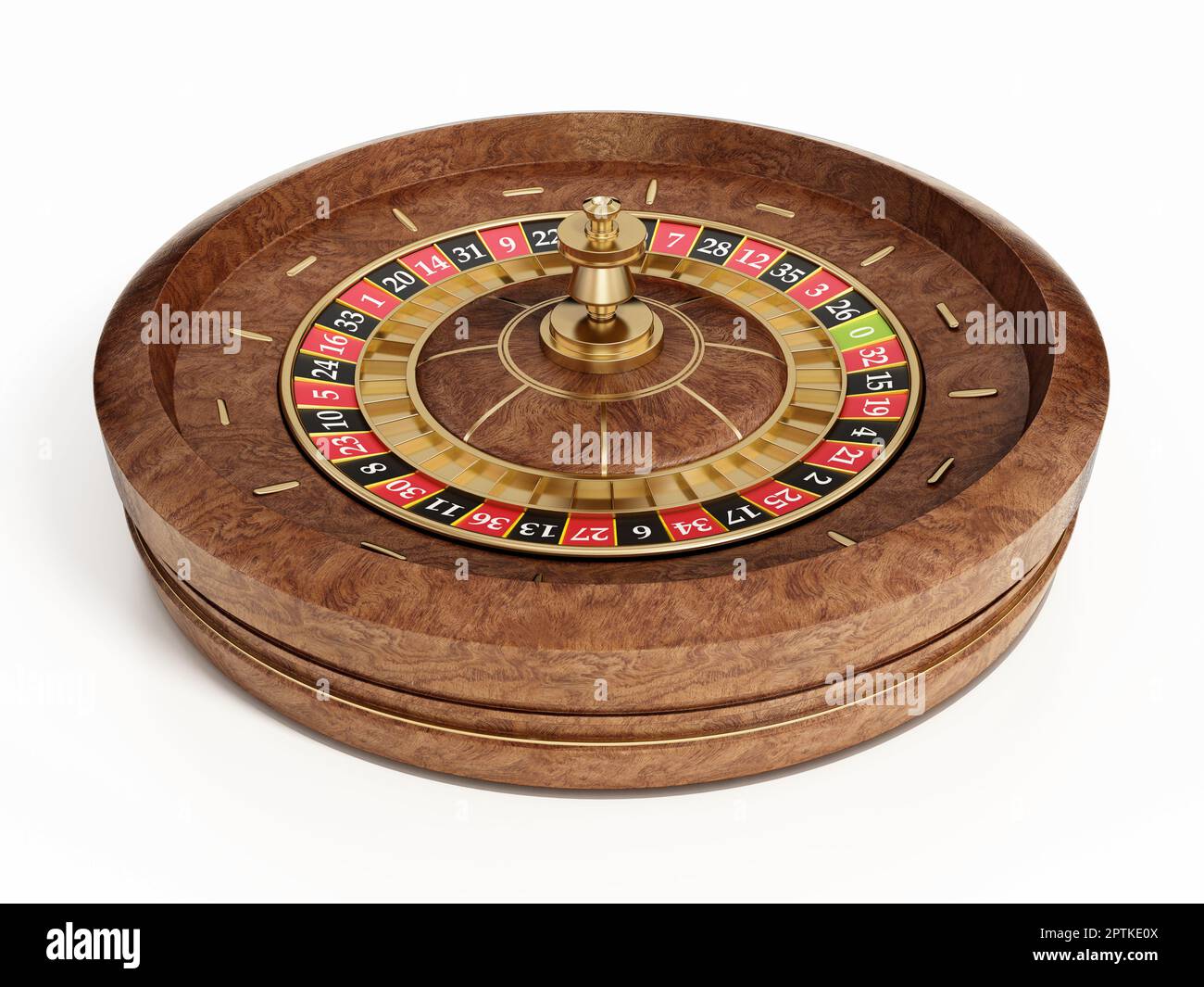 Roulette wheel isolated on white background. 3D illustration Stock ...