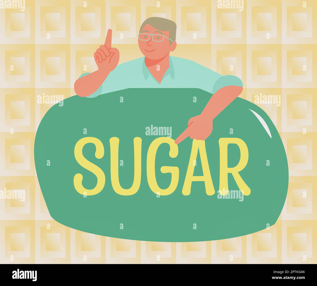 Text caption presenting Sugar, Business showcase sweet crystalline substance obtained from ...