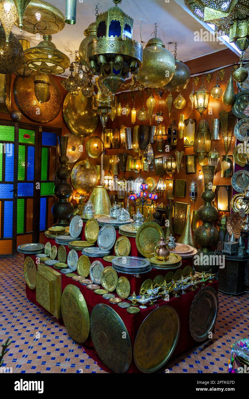 typical islamic colored glass lamps, Talaa Kebira , Fès el-Bali, Fez ...