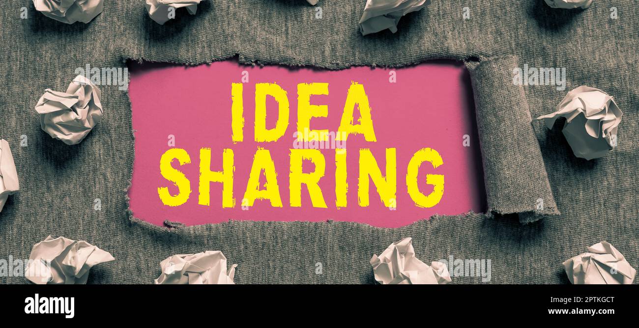 Sign displaying Idea Sharing, Business approach Startup launch ...
