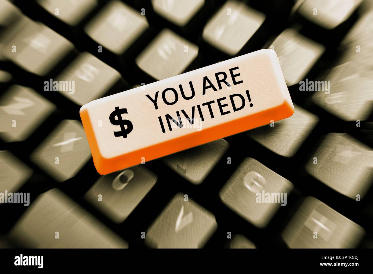 Text caption presenting You Are Invited, Business concept Receiving and ...