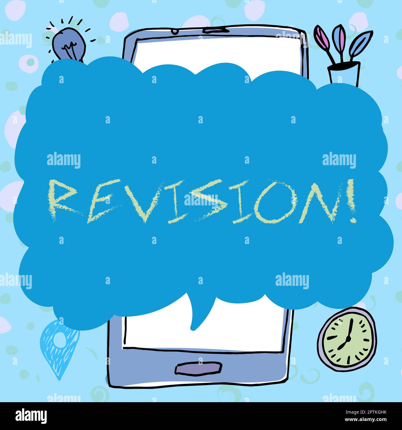 Handwriting text Revision, Word Written on action of revising over ...