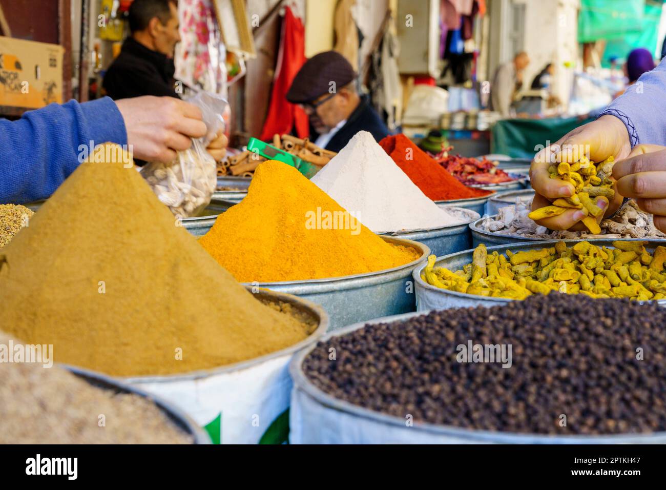 typical moroccan spices, Fez, morocco, africa Stock Photo - Alamy