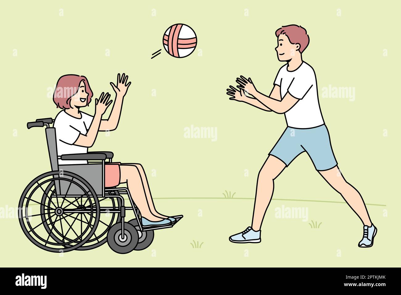 Happy boy play with disabled girl Stock Vector Image & Art - Alamy