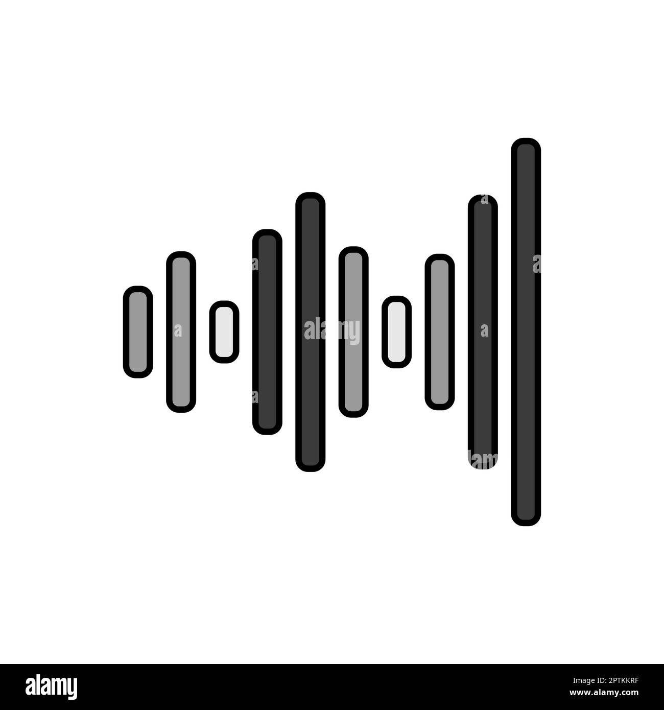 Equalizer, frequency color vector grayscale icon. Audio signal. Music ...