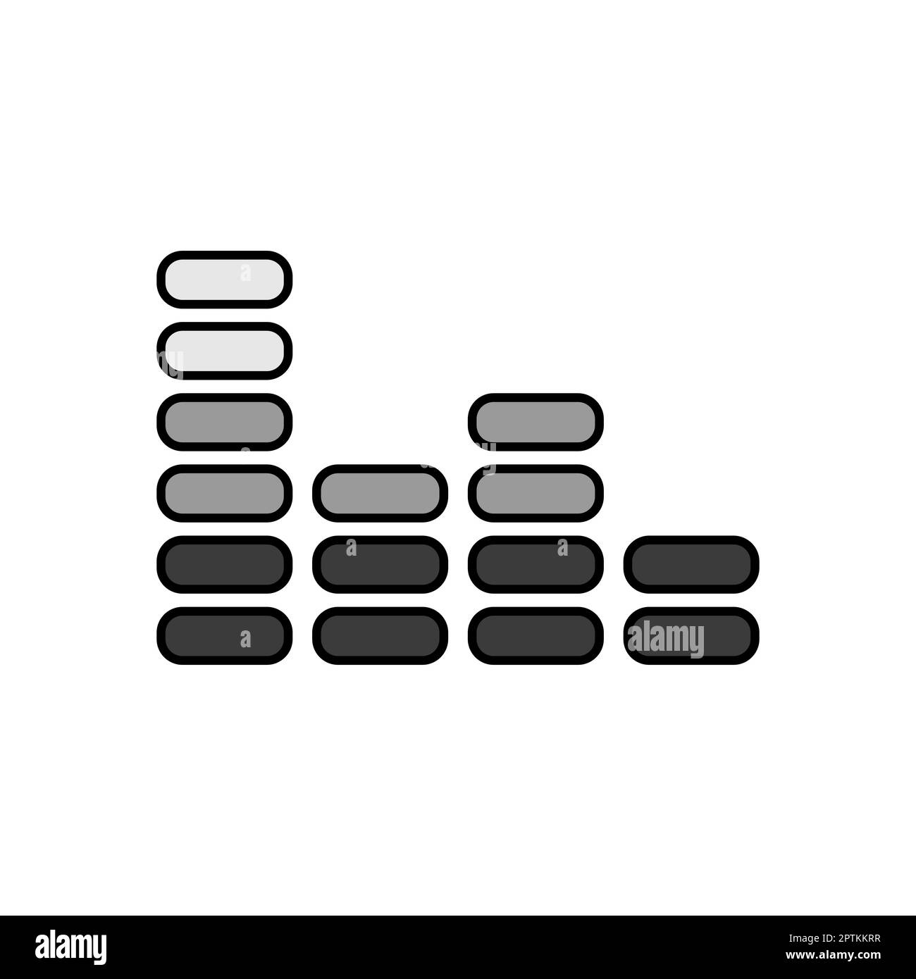 Equalizer, frequency with dashes color vector grayscale icon. Audio ...