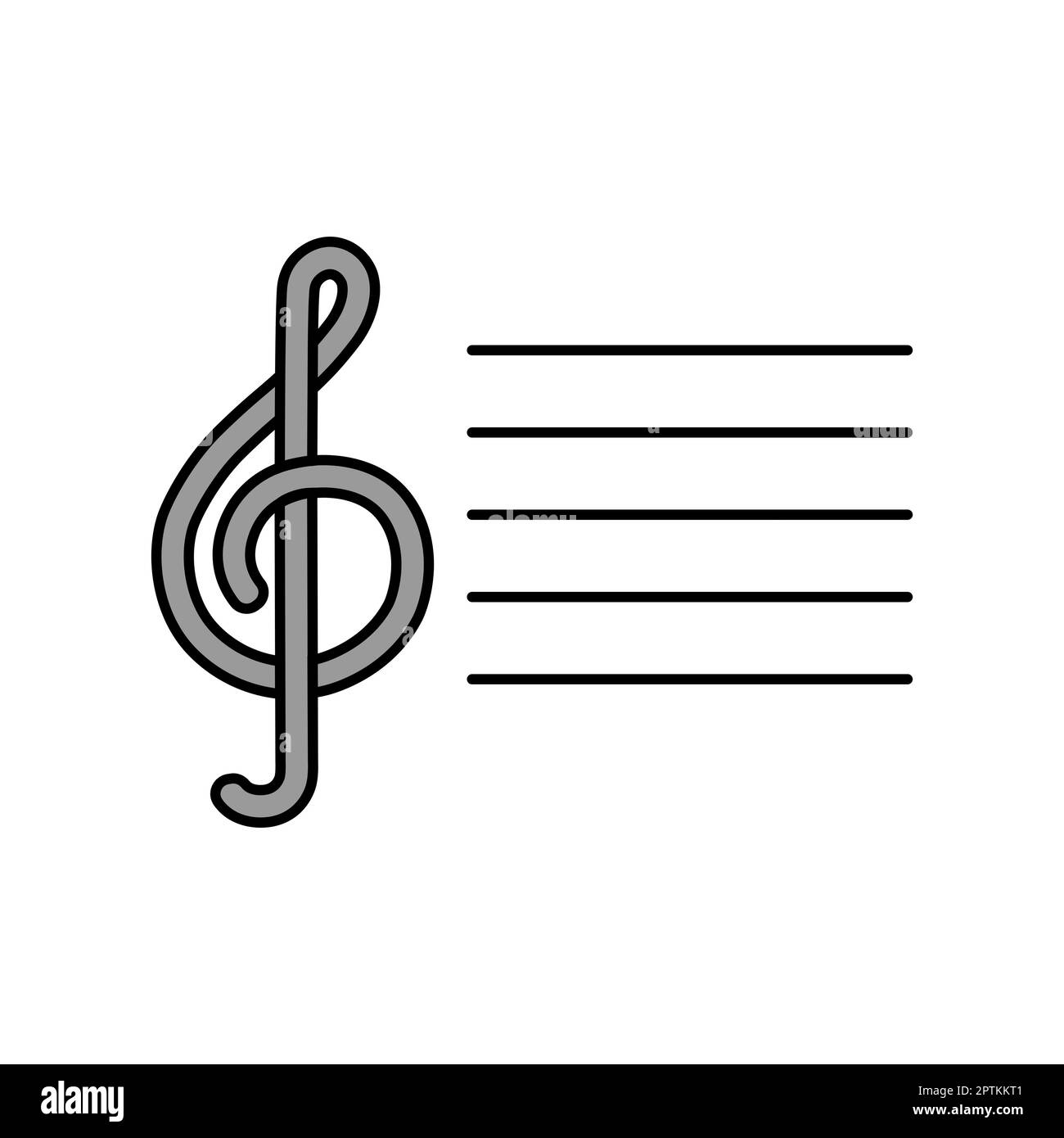 Treble clef color vector grayscale icon. Music sign. Graph symbol for ...
