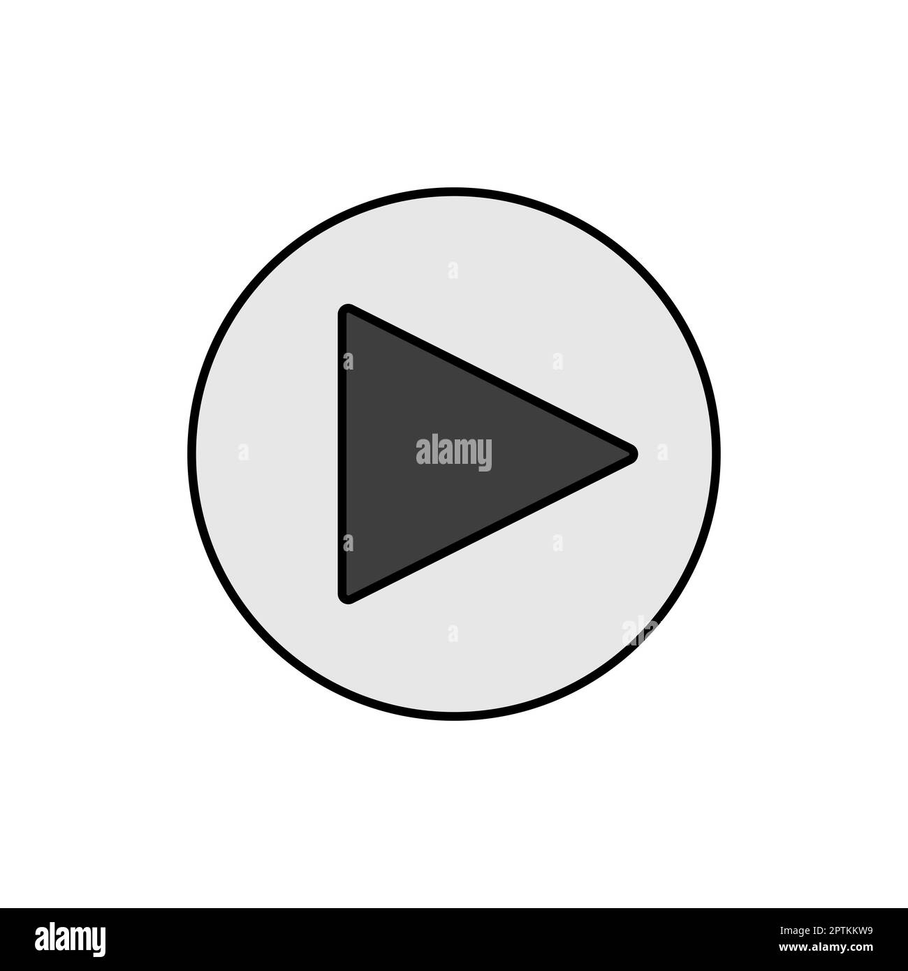 Play button color vector flat grayscale icon. Graph symbol for music ...