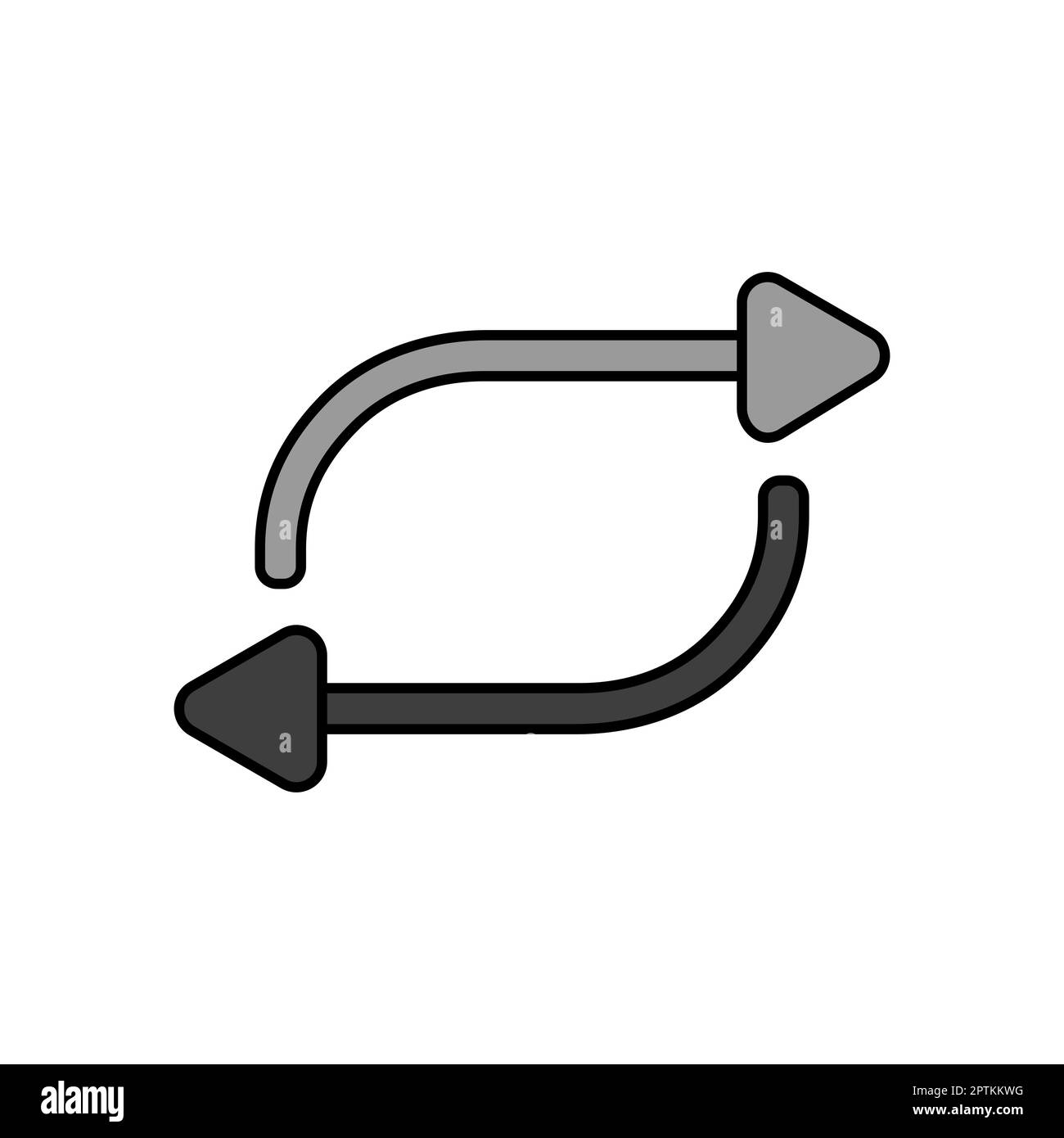 Repeat button color vector flat grayscale icon. Music sign. Graph ...