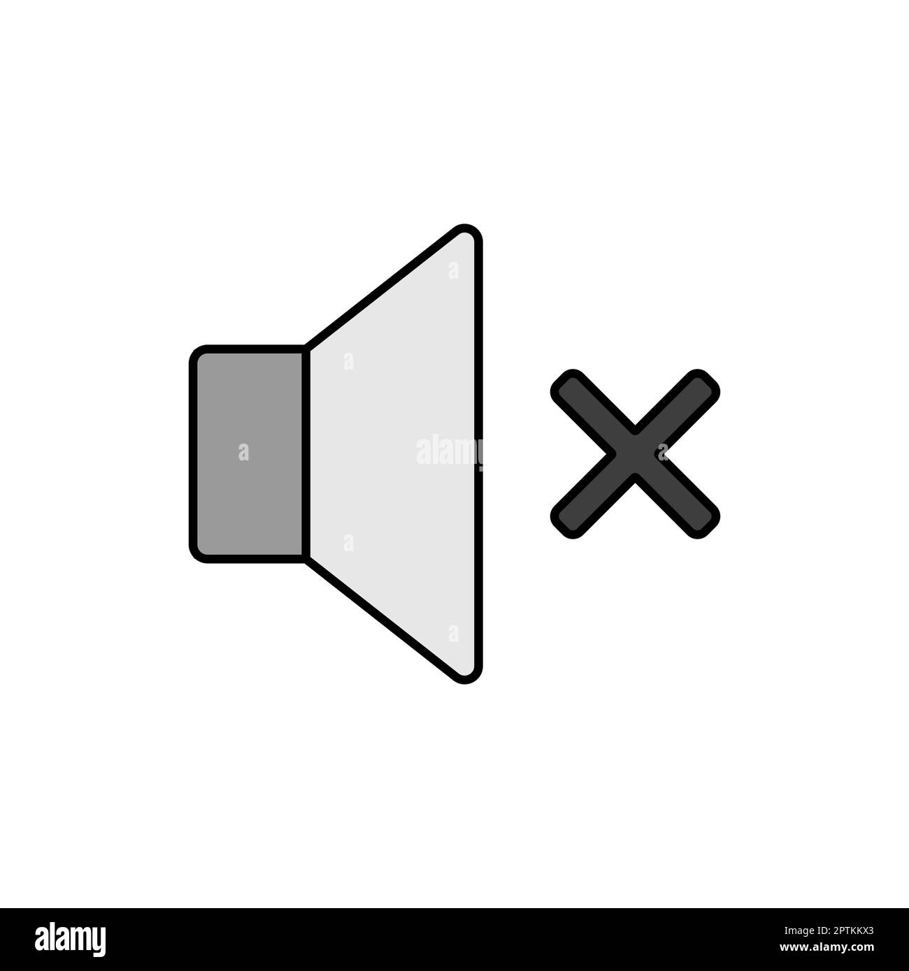 Sound on off color vector grayscale icon. Volume. Mute button. Graph ...
