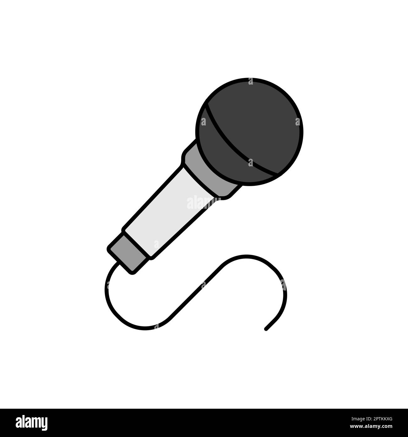 Microphone color vector grayscale icon. Music sign. Graph symbol for ...