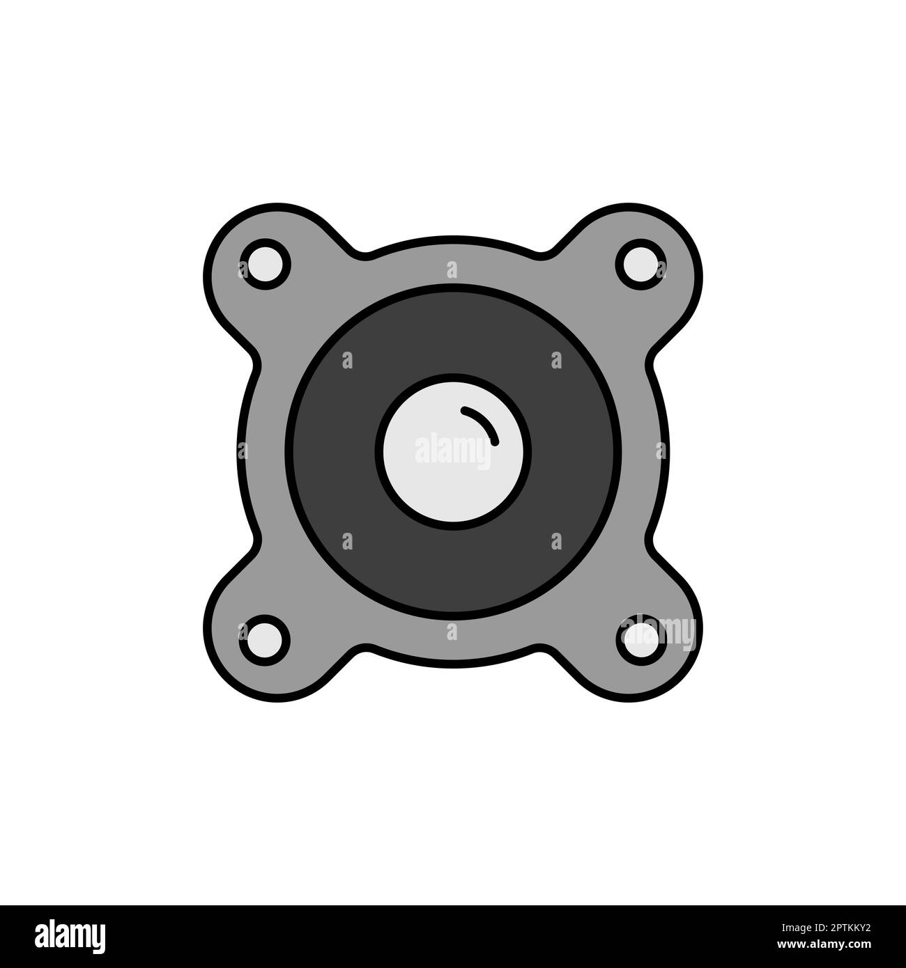 Acoustic speaker color vector grayscale icon. Graph symbol for music ...