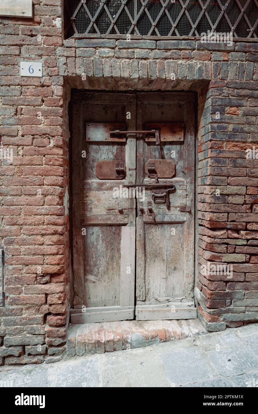 Old house entrance with many latches Stock Photo - Alamy