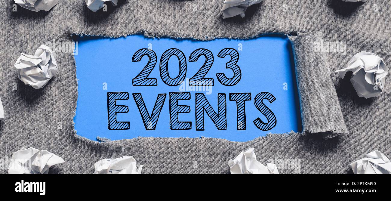 Text showing inspiration 2023 Events, Concept meaning New year ...