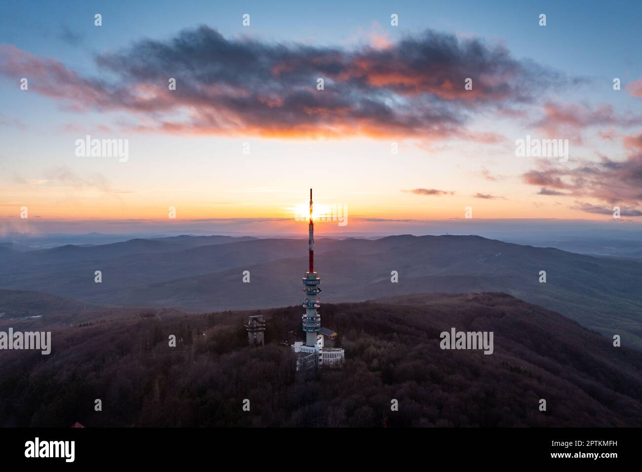Aerial photo from Kekesteto, TV tower in Matra, Hungary Stock Photo - Alamy