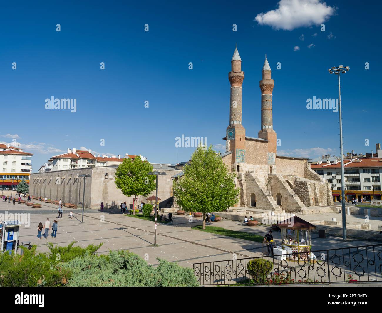 Sivas, Turkey. 16 June 2021. Double Minaret Madrasah. Madrasah with two ...