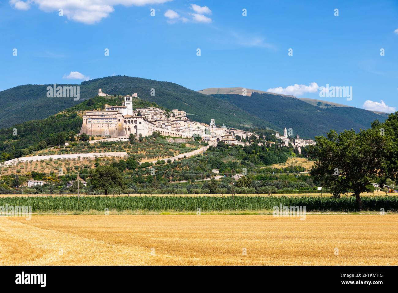 Assisi village in Umbria region, Italy. The town is famous for the most ...