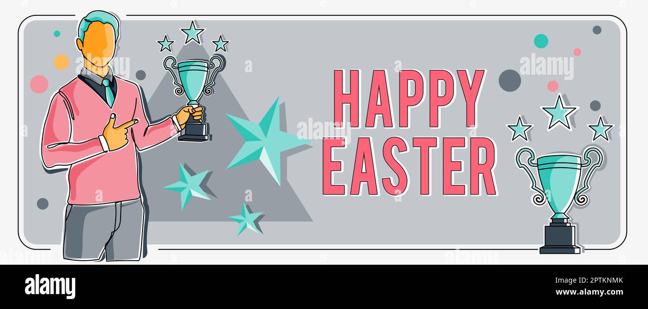 Conceptual caption Happy Easter, Business concept Christian feast ...