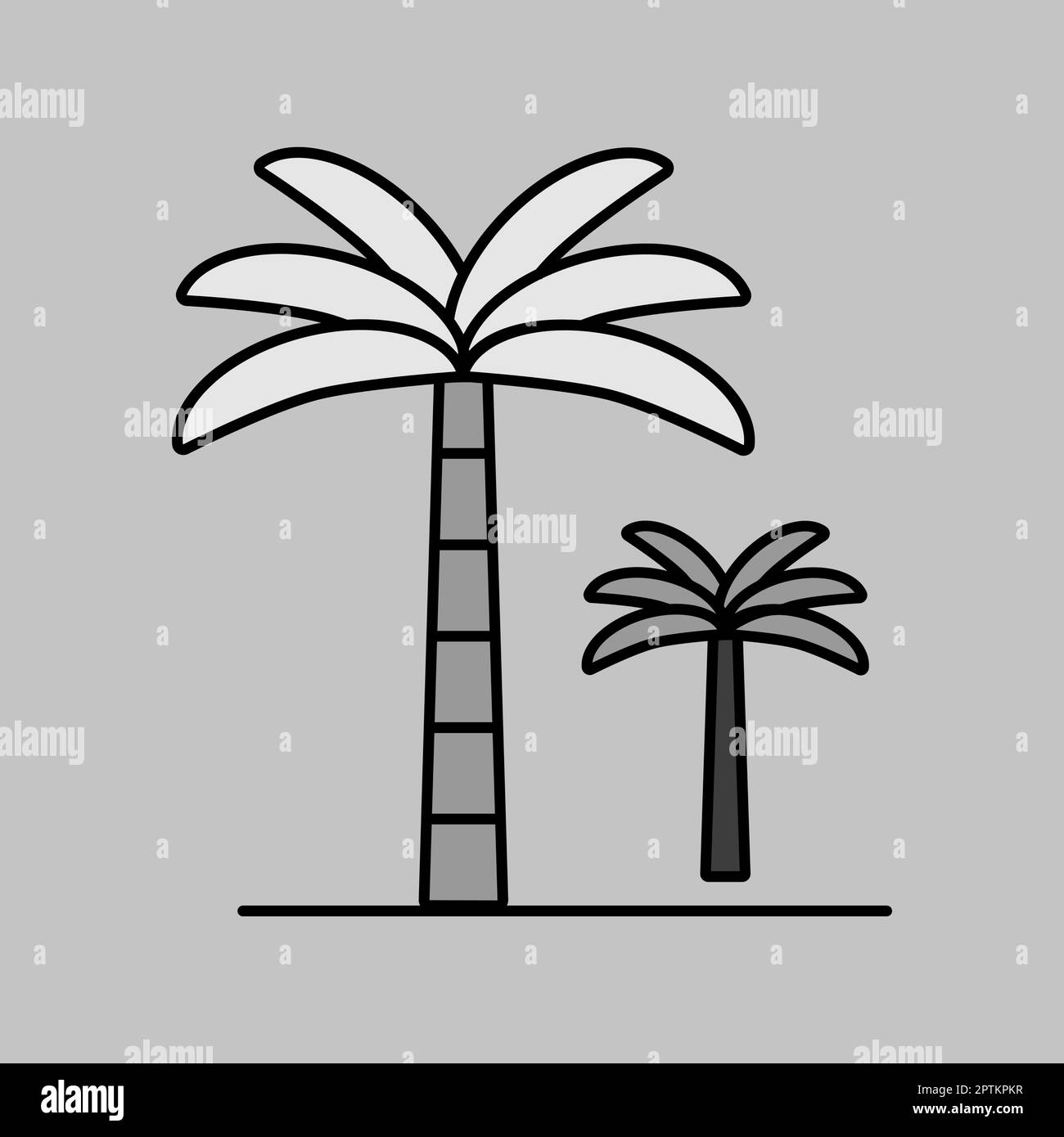 Palm tree vector grayscale icon. Nature sign Stock Vector Image & Art ...