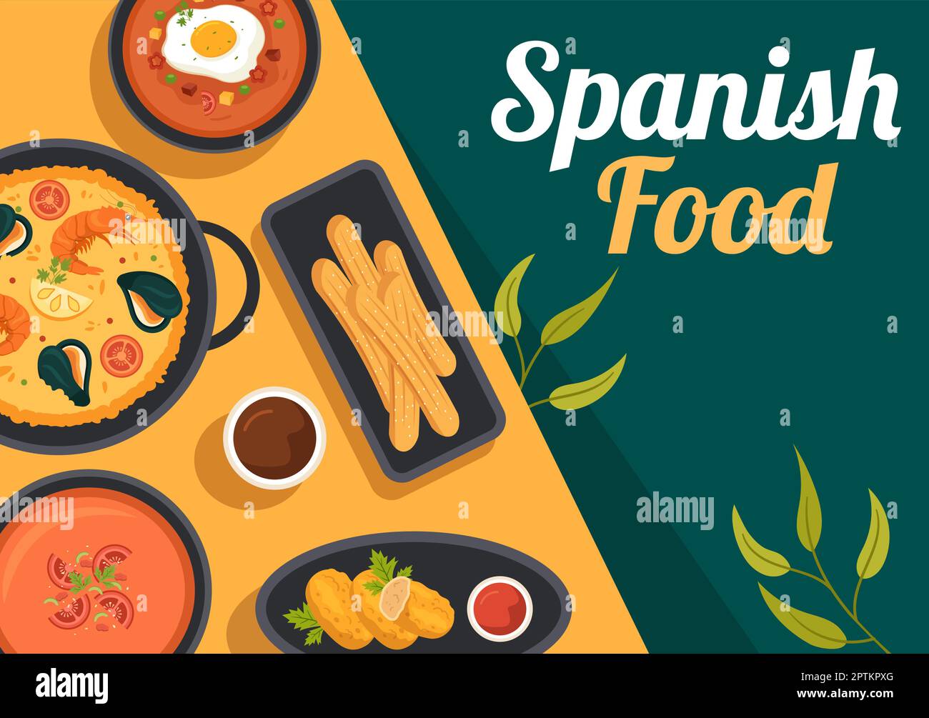 Spanish Food Cuisine Menu Restaurant with Various of Traditional Dish ...