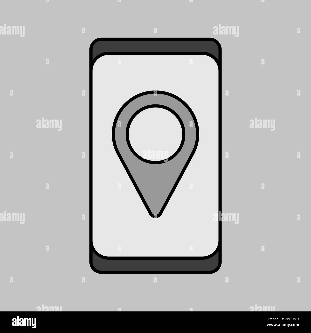 Smartphone with pin location style icon vector Stock Vector Image & Art ...