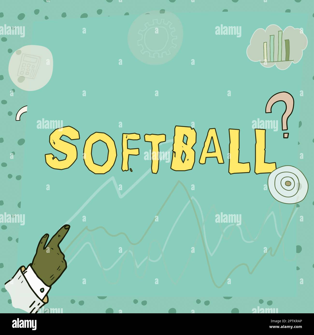 Text sign showing Softball, Word for a sport similar to baseball played ...