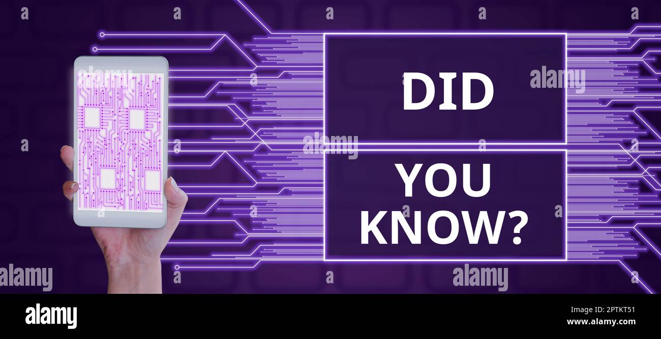Sign displaying Did You Know, Business showcase Fun Facts and Figures ...