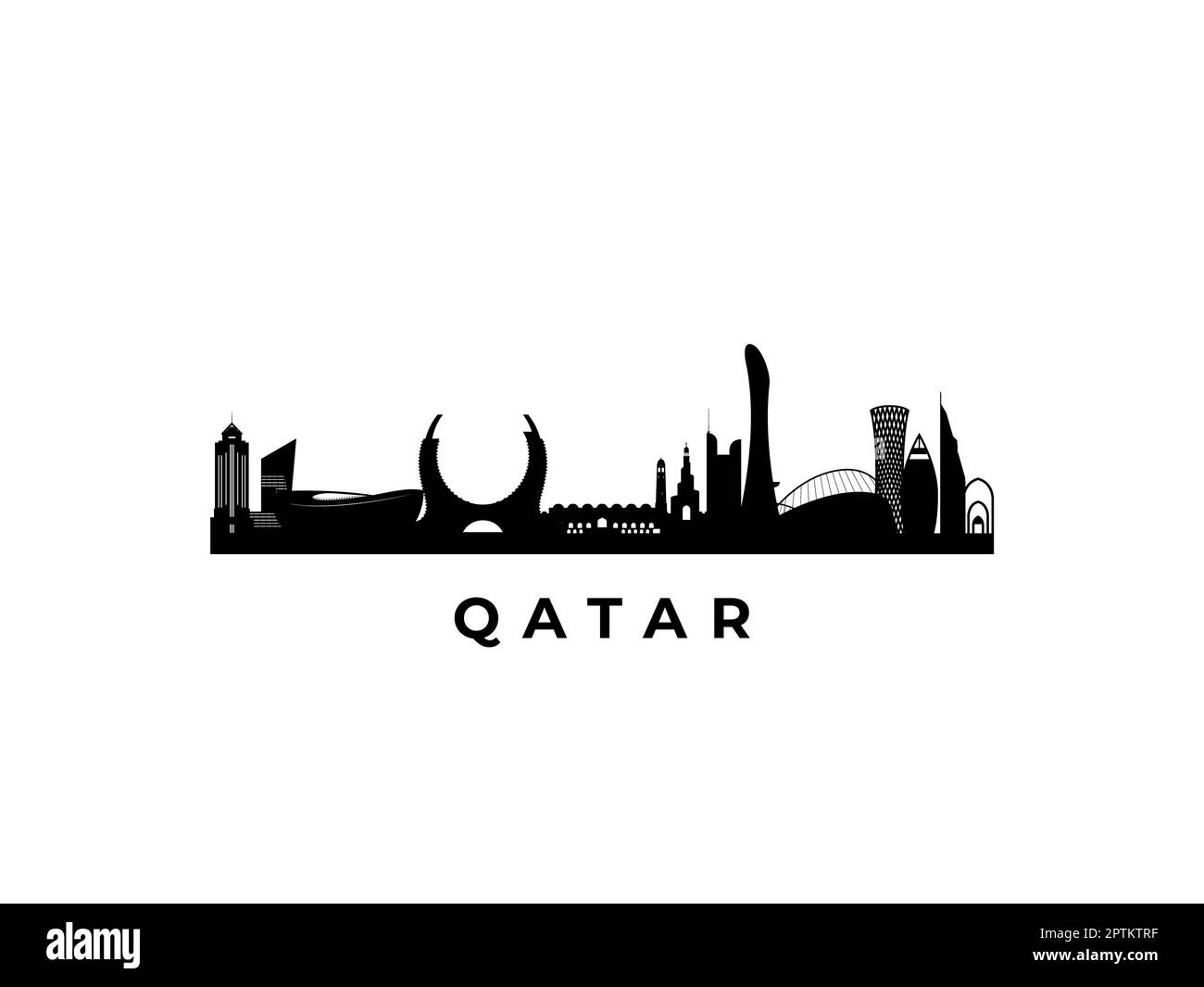 Vector Qatar skyline. Travel Qatar famous landmarks. Business and ...