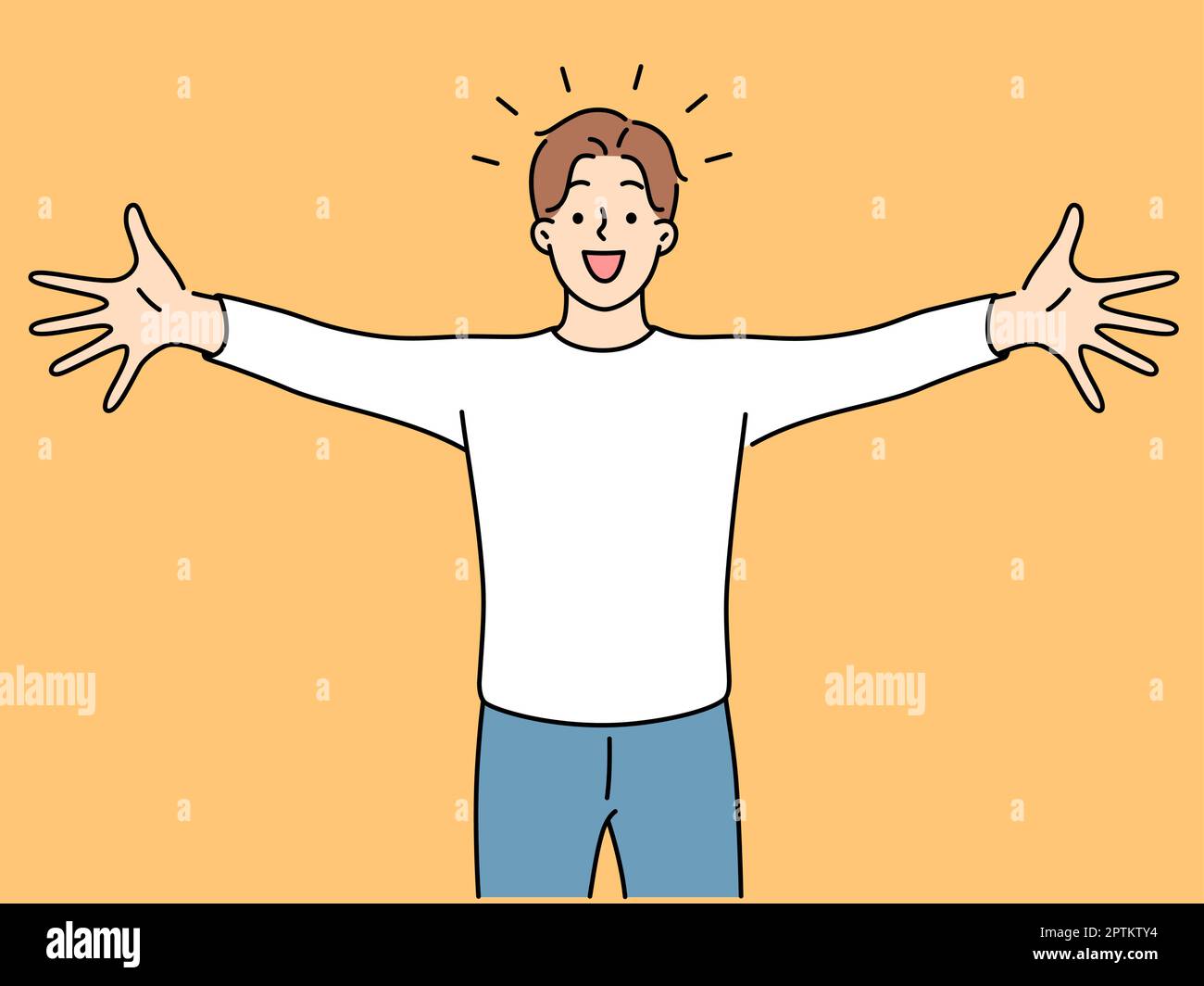 Joyful hug Stock Vector Images - Alamy