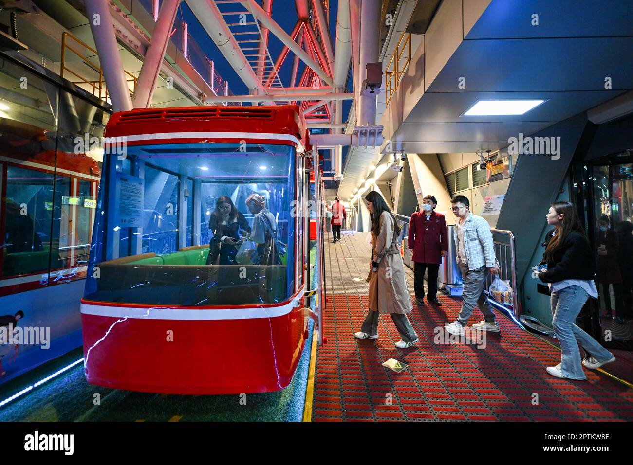 Tianjin, China's Tianjin. 27th Apr, 2023. Tourists walk into a gondola ...