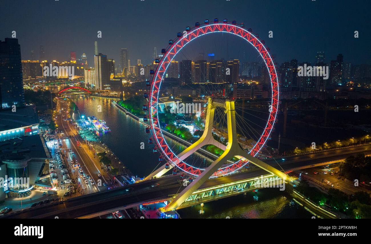 Tianjin. 27th Apr, 2023. This aerial photo taken on April 27, 2023 ...