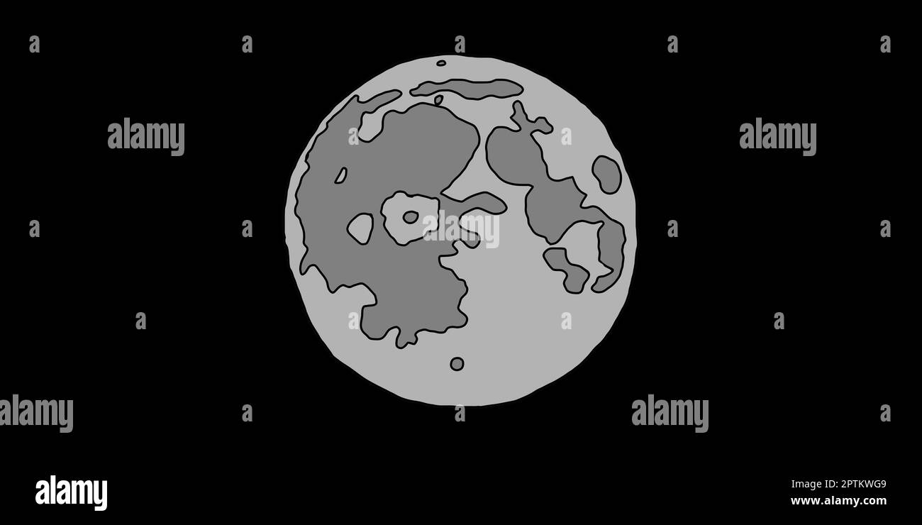 line art illustration of the full moon Stock Photo - Alamy
