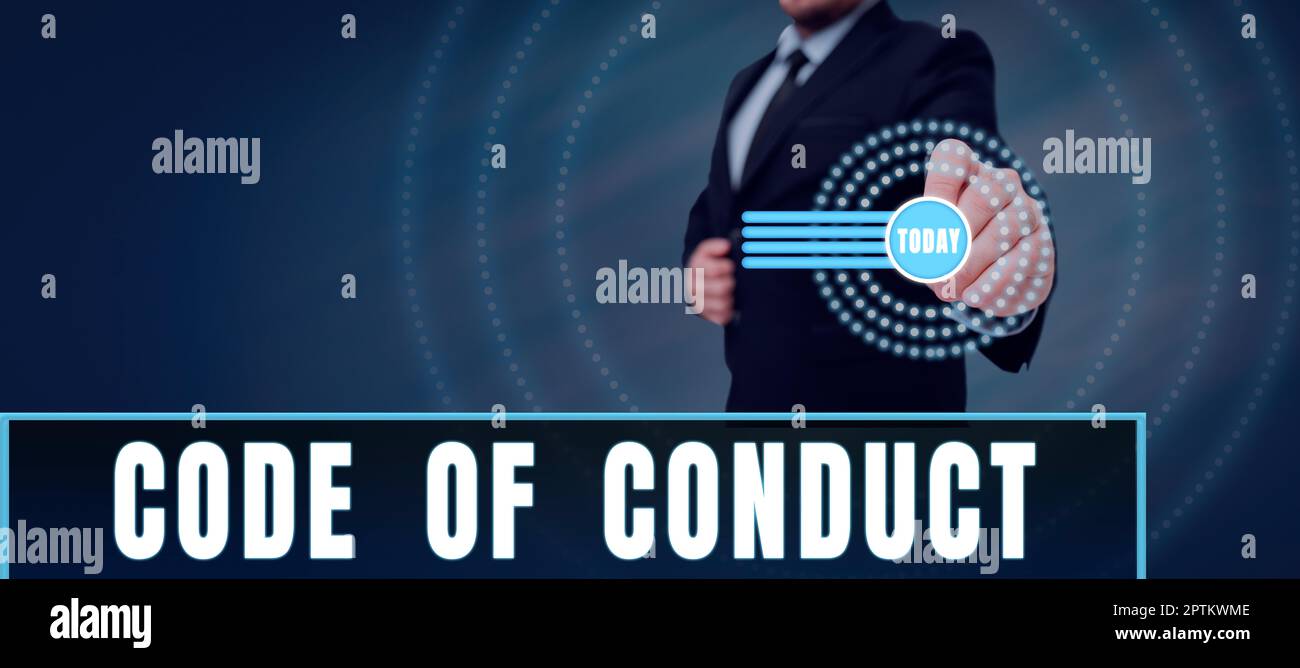 Handwriting text Code Of Conduct, Business overview Ethics rules moral ...