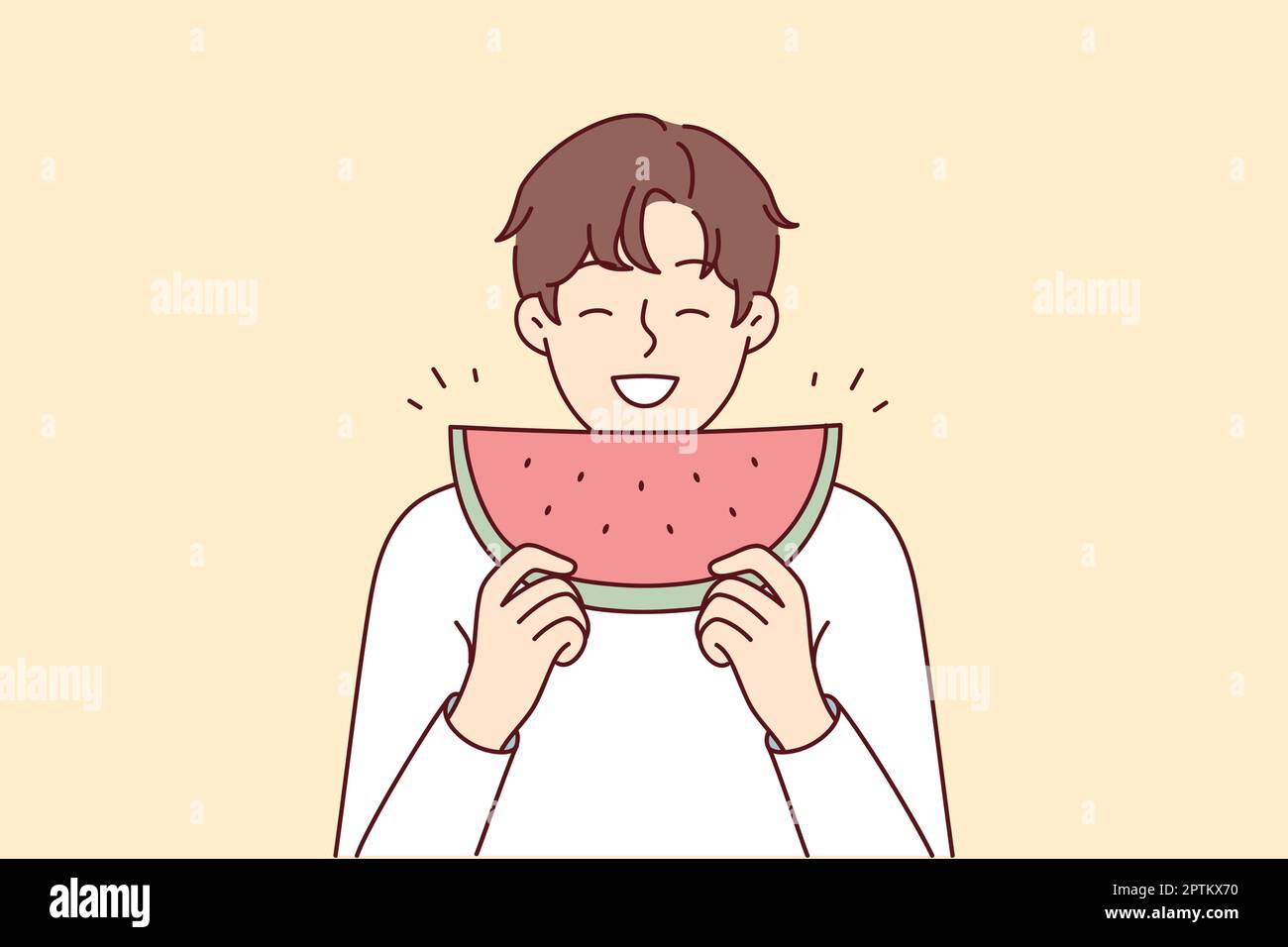 Adult eating fruit Stock Vector Images - Alamy