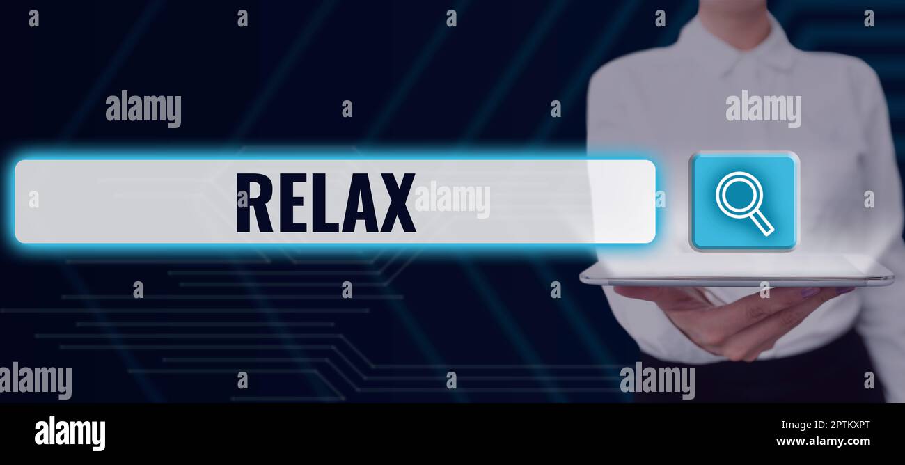 Text caption presenting Relax, Business showcase make or become less ...