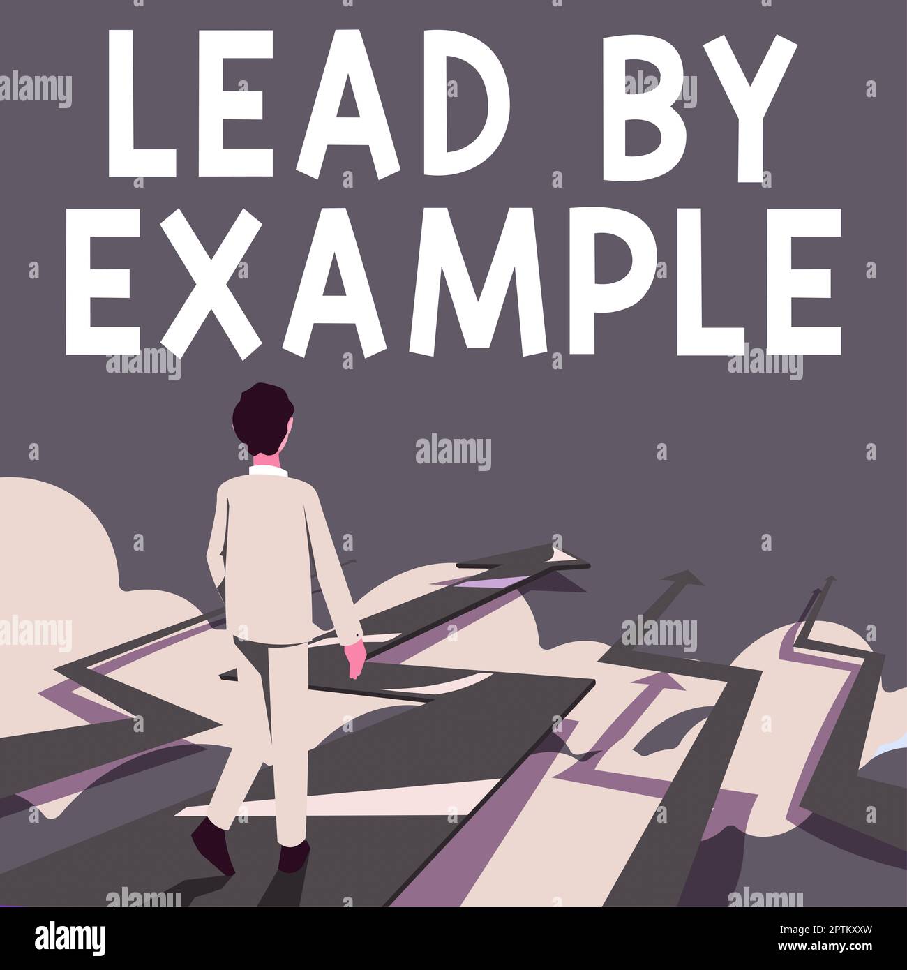 Conceptual display Lead By Example, Business concept Be a mentor leader ...