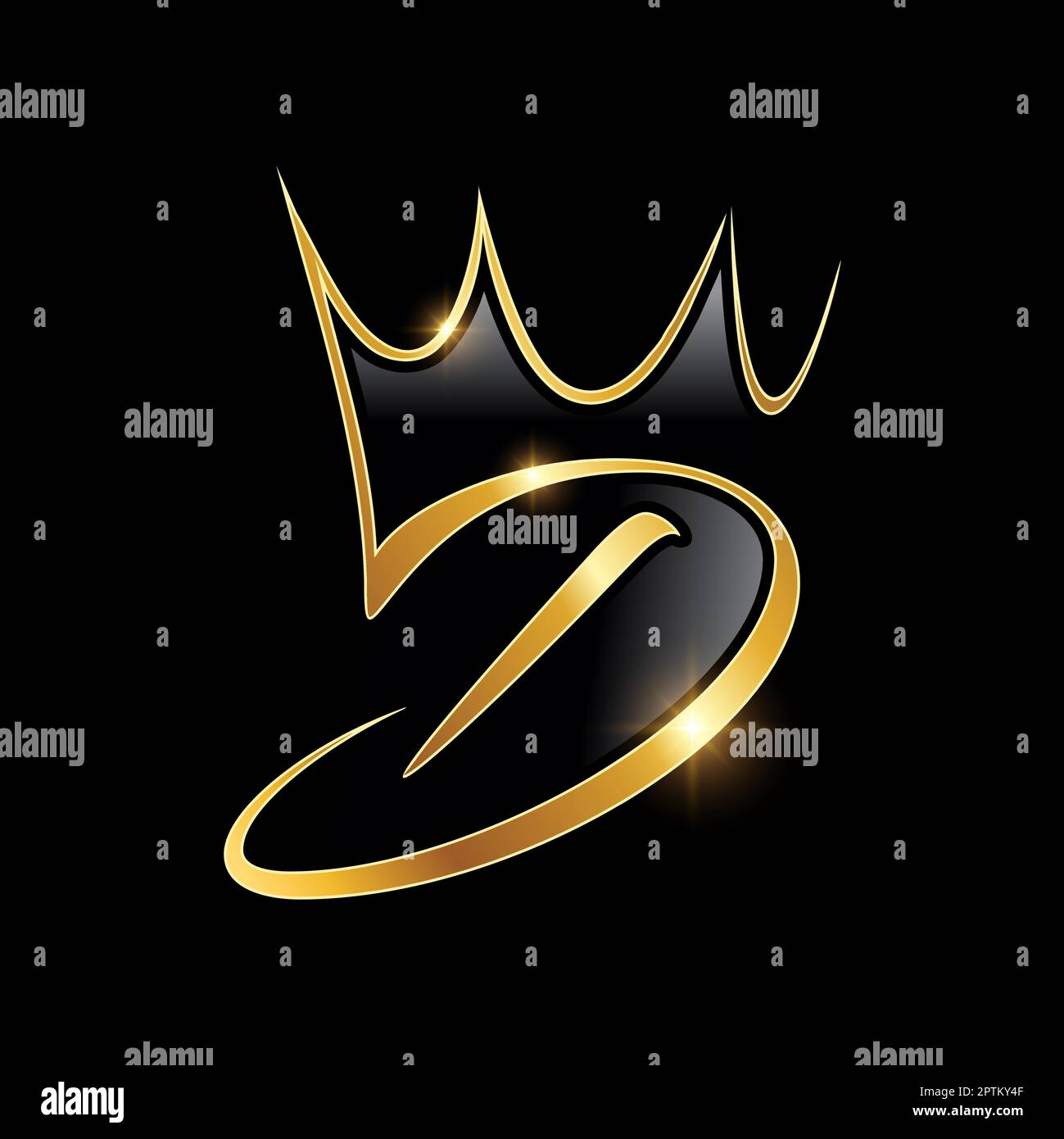 Gold Monogram Crown Logo Initial Letter D Stock Vector Image & Art - Alamy