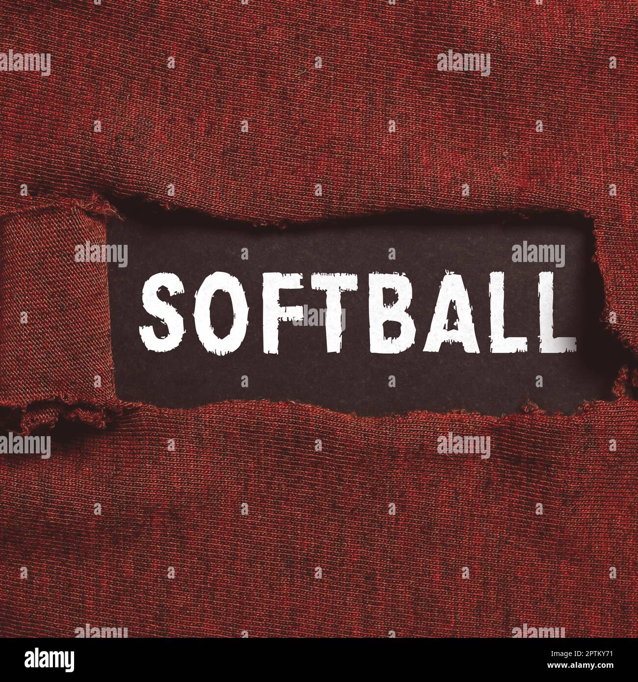 Text sign showing Softball, Concept meaning a sport similar to baseball ...