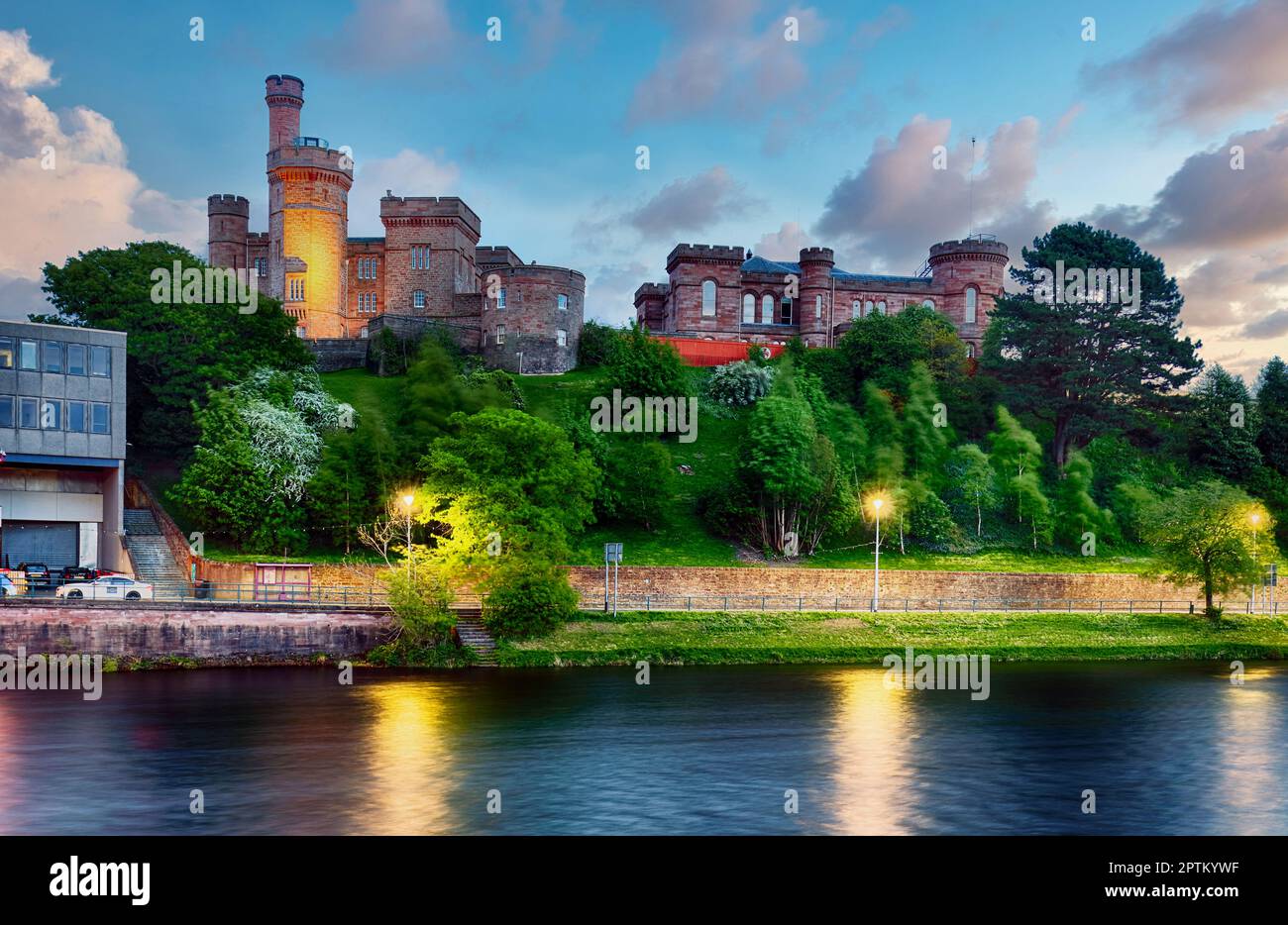 View of the castle of Inverness in Scotland at dramatic sunset Stock ...