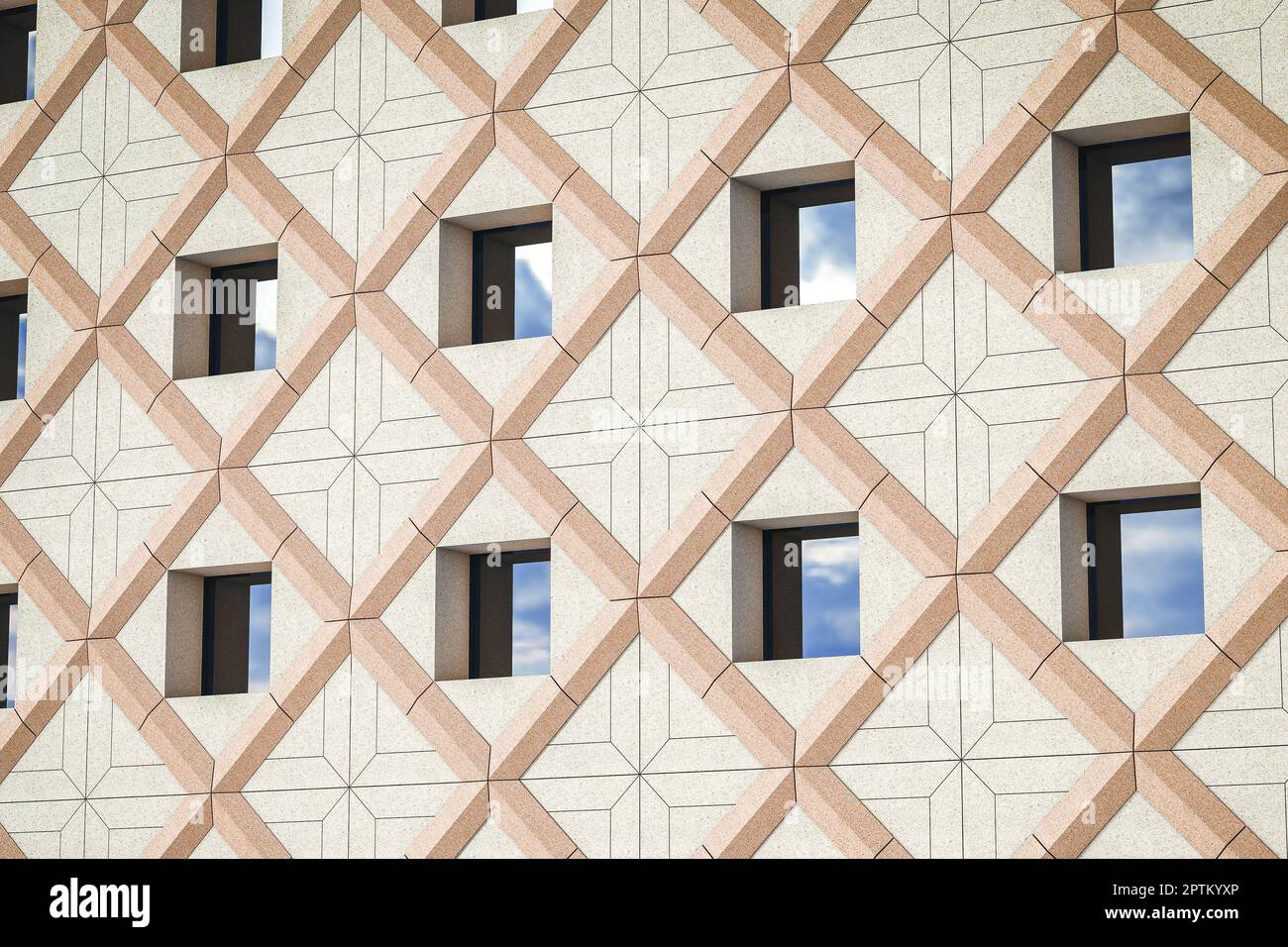 Modern Architecture of Office Building with Windows extreme closeup. 3d ...