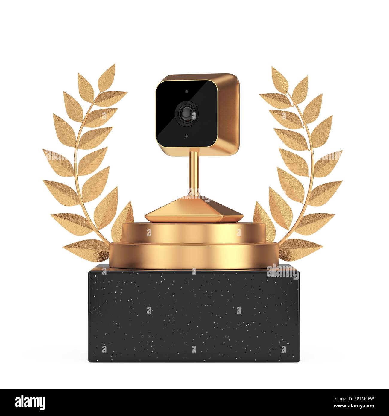 Winner Award Cube Gold Laurel Wreath Podium, Stage or Pedestal with ...