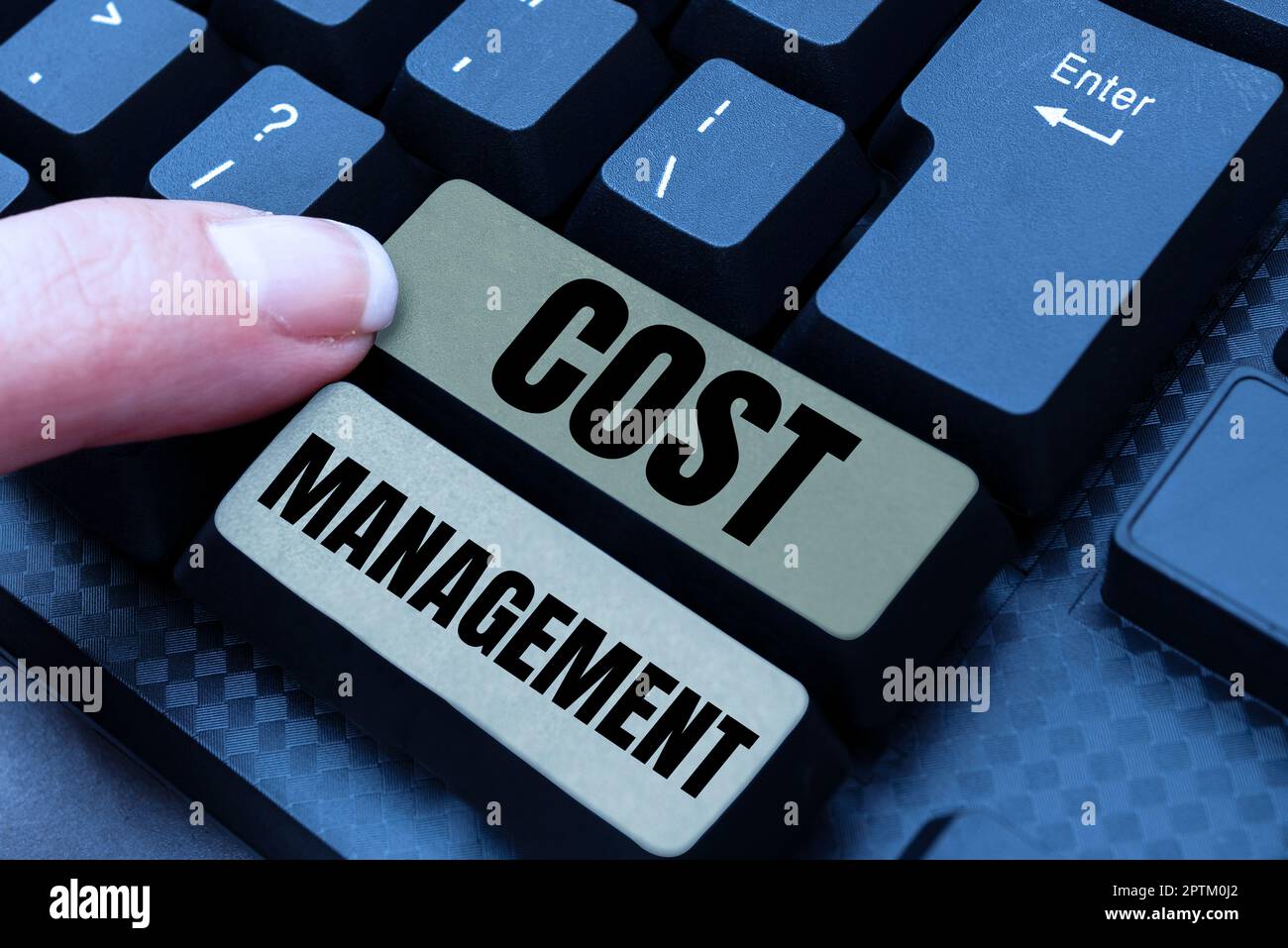 Text caption presenting Cost Management, Word for process of planning ...