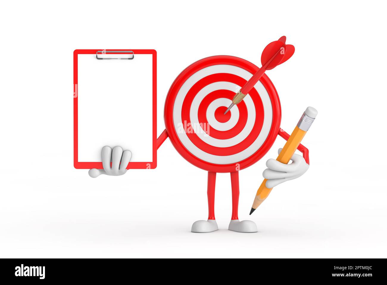 Archery Target and Dart in Center Cartoon Person Character Mascot with ...