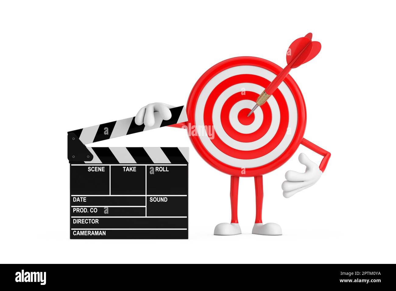 Archery Target and Dart in Center Cartoon Person Character Mascot with ...