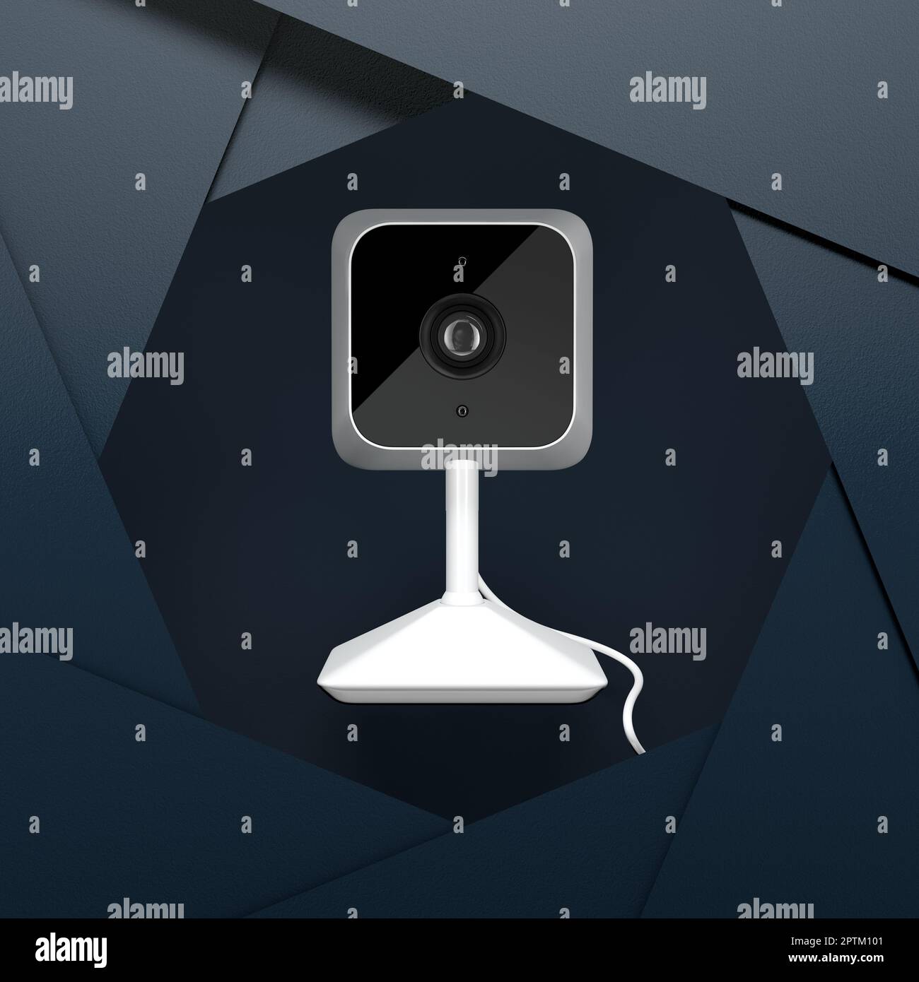 Opened Camera Lens Diaphragm Aperture Blades with White Modern Security ...