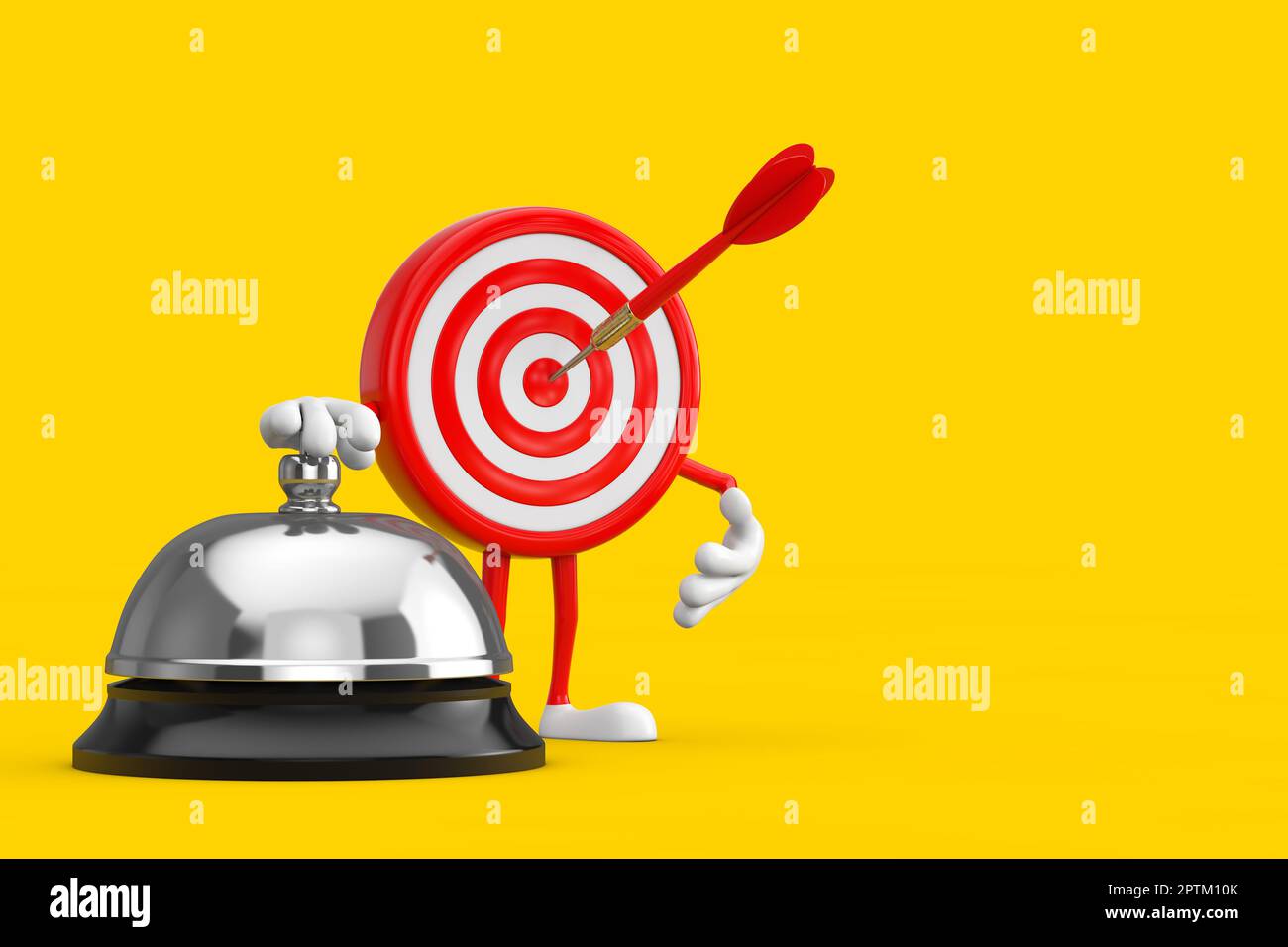 Archery Target and Dart in Center Cartoon Person Character Mascot with ...