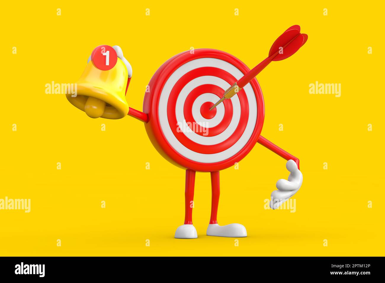 Archery Target and Dart in Center Cartoon Person Character Mascot witn ...