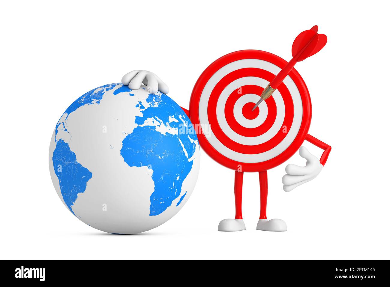 Archery Target and Dart in Center Cartoon Person Character Mascot with ...